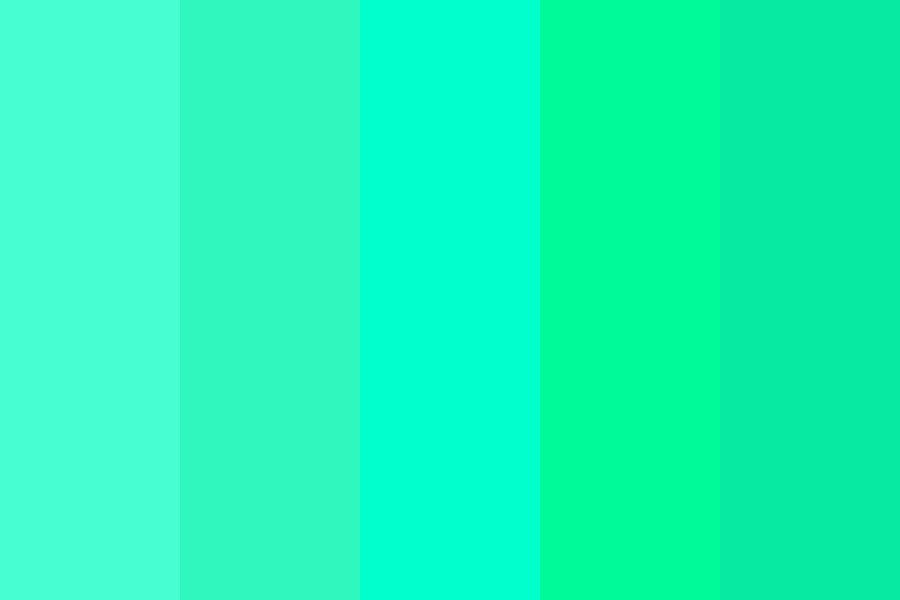 Pure turquoise green Color Palette Pure turquoise green Color Palette